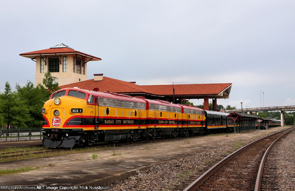 KCS business train on the city track at Union Station